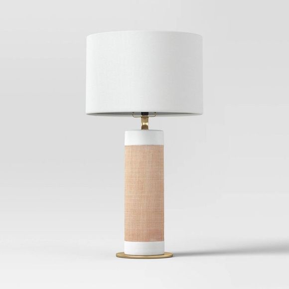 Threshold | Accents | Ceramic Table Lamp With Natural Wrap White ...